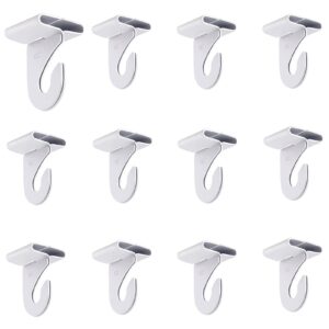 gansita 12 pair drop ceiling hooks, t-bar track clip suspended ceiling hooks,white heavy duty ceiling hooks for hanging plants & decorations, metal t-bar hooks for suspended drop ceiling tiles