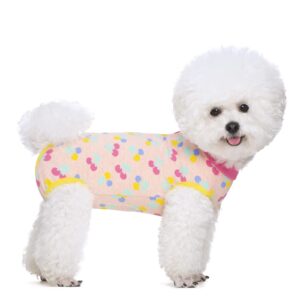 Miaododo 2 Packs Pet Dog Recovery Onesie Suit for Dogs Cats After Surgery,Dog Abdominal Wounds Bandages Cone E-Collar Alternative. (Pink, L)