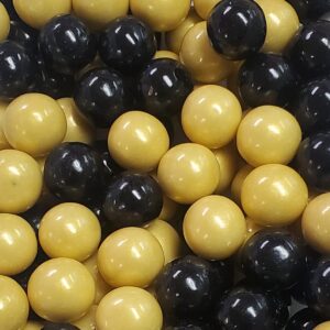 Naturejam Graduation Tuxedo Themed Gumballs Gold and Black 2 Pounds-Happy New Year Celebration or Gangster Royal Inspired Colors for Disco or Casino Parties