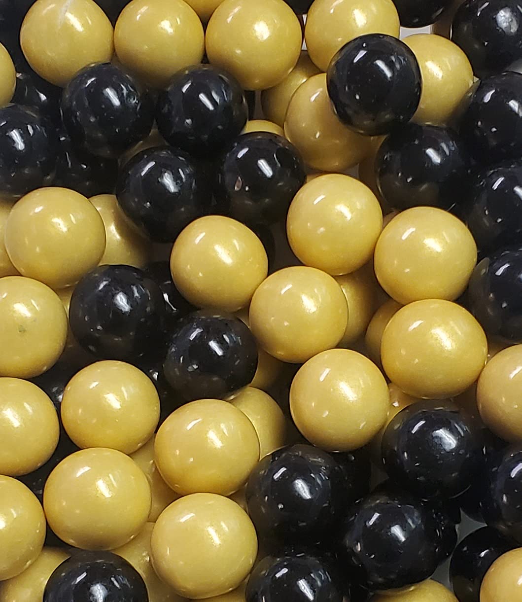 Naturejam Graduation Tuxedo Themed Gumballs Gold and Black 2 Pounds-Happy New Year Celebration or Gangster Royal Inspired Colors for Disco or Casino Parties