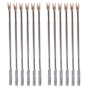 12pcs stainless steel lobster crab seafood pick forks and scoop nut forks seafood picker fork kitchen tools, silver