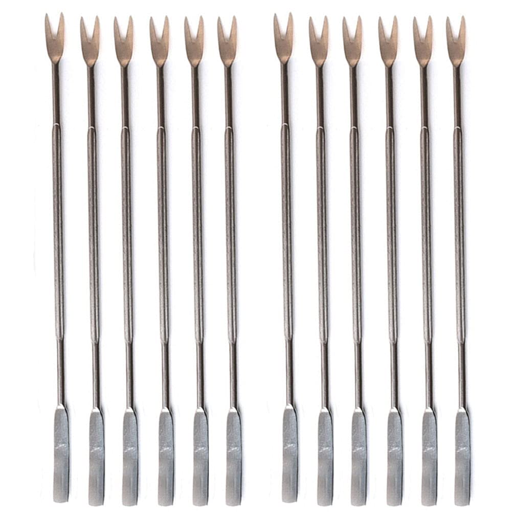 12Pcs Stainless Steel Lobster Crab Seafood Pick Forks and Scoop Nut Forks Seafood Picker Fork Kitchen Tools, Silver