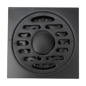 Black Floor Drain Concealed, Bathroom Sink & Bathtub Accessories Drain Strainers Shower Drain Set Square Drain Strainer Part with Removable Cover for Bathroom Kitchen 10x10x0.3cm