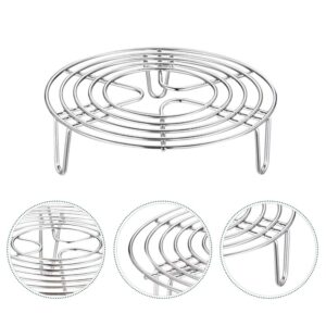 Round Steamer Rack and Cooling Rack,Stainless Steel Pot Trivet, Wire Steamer Kettle Rack Holder, Fit For Pots Cookware Pressure Cooker Pans Up, 8-Inches (size:16x4cm)