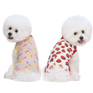 miaododo 2 packs pet dog recovery onesie suit for dogs cats after surgery,dog abdominal wounds bandages cone e-collar alternative. (pink, l)