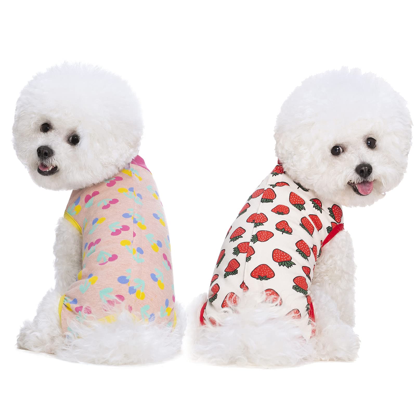 Miaododo 2 Packs Pet Dog Recovery Onesie Suit for Dogs Cats After Surgery,Dog Abdominal Wounds Bandages Cone E-Collar Alternative. (Pink, L)