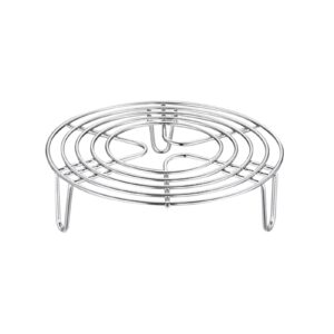 round steamer rack and cooling rack,stainless steel pot trivet, wire steamer kettle rack holder, fit for pots cookware pressure cooker pans up, 8-inches (size:16x4cm)