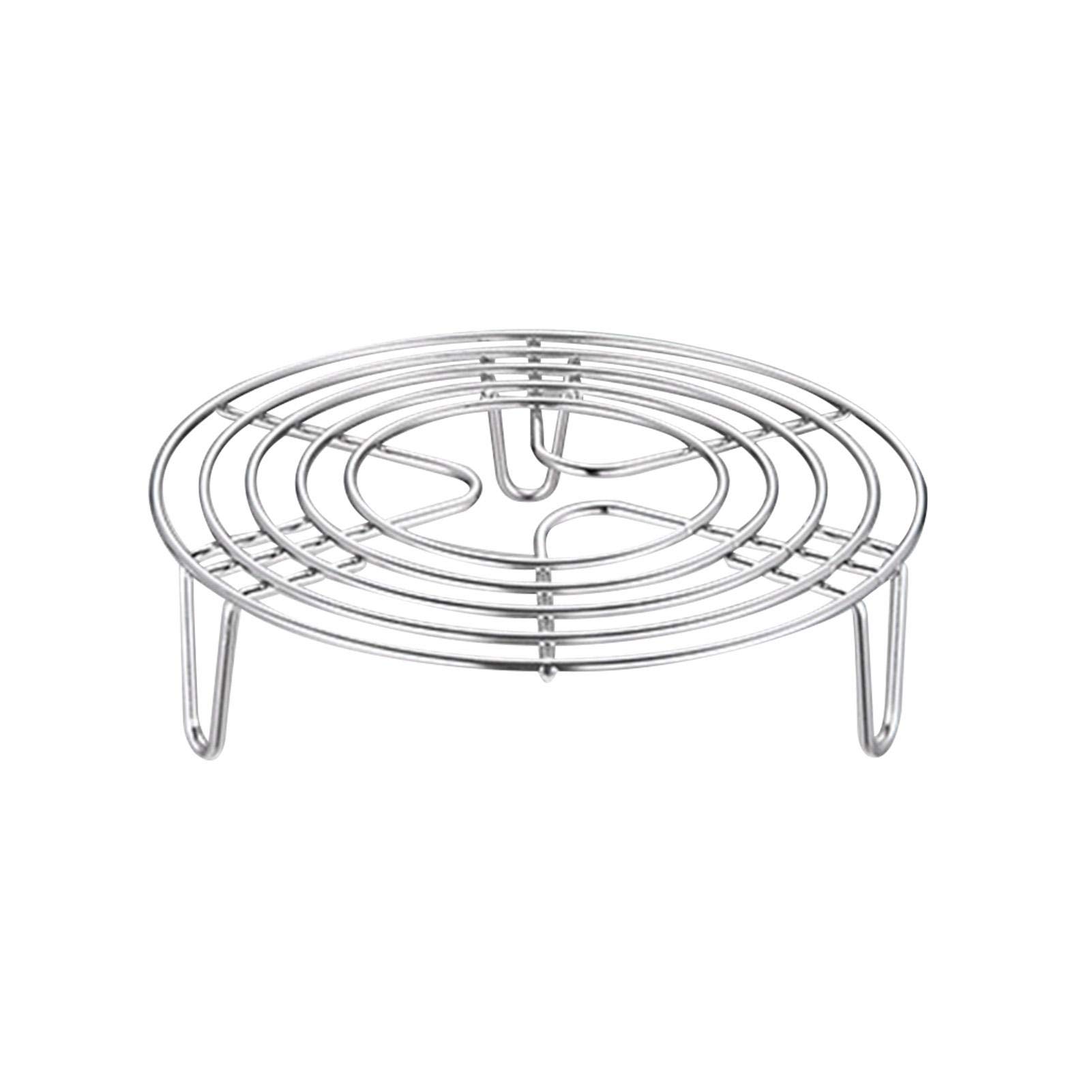 Round Steamer Rack and Cooling Rack,Stainless Steel Pot Trivet, Wire Steamer Kettle Rack Holder, Fit For Pots Cookware Pressure Cooker Pans Up, 8-Inches (size:16x4cm)