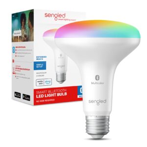 sengled alexa light bulb, br30, s1 auto pairing with alexa devices, smart flood light bulb that work with alexa, multicolor dimmable, e26,rgbw lights, 65w equivalent recessed, no hub required, 1-pack