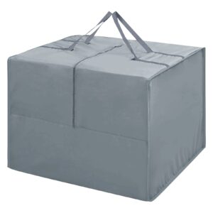 outdoor cushion storage bag square cushion storage bags water resistant all weather protection with zipper and handle garden furniture cushion carrying bags-81x81x61cm/32"l x 32" w x 24" h (grey)