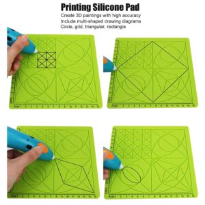 YILUFA 3D Printing Silicone Mat Template Pad Copy Board + 2Pcs Finger Cover Drawing Tools Green Type C,Material Silicone,170 X 170mm / 6.7 X 6.7in,