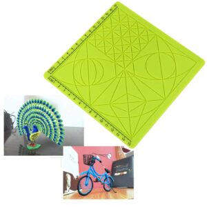 YILUFA 3D Printing Silicone Mat Template Pad Copy Board + 2Pcs Finger Cover Drawing Tools Green Type C,Material Silicone,170 X 170mm / 6.7 X 6.7in,