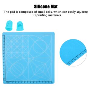 YILUFA 3D Printing Pen Silicone Pad Blue Copy Board Soft Mat Drawing Tool with Finger Caps,Material Silicone,Blue 170mm / 6.7in,