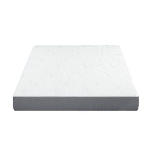 Olee Sleep 8 Inch Ventilated Gel Infused Memory Foam Mattress, CertiPUR-US® Certified, Gray, Queen