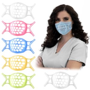 3d face mask bracket mask guards for under mask spacers for more breathing room mask insert support for women to keeps fabric off mouth silicone 6pc multi color