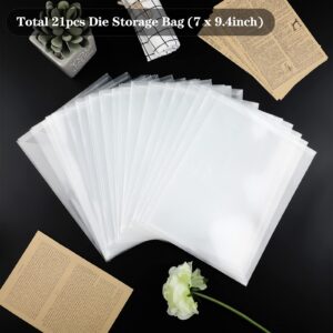 21 Pieces Clear Stamp and Die Storage Pockets Die Cut Storage Bag Scrapbooking Storage Die Storage Envelopes for DIY Card Making (Die Cut Not Included) (7 x 9.4 Inch)