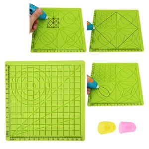 YILUFA 3D Printing Silicone Mat Template Pad Copy Board + 2Pcs Finger Cover Drawing Tools Green Type A,Material Silicone,170 X 170mm / 6.7 X 6.7in,