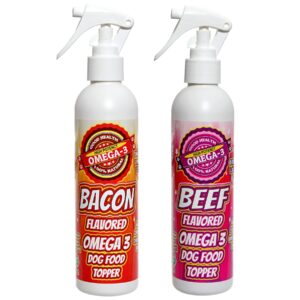 flavored sprays bacon and beef flavored omega 3 sprays,all natural,no artificial ingredients,made in the usa