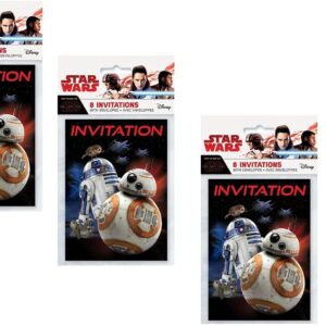 Unique Star Wars Birthday Party Supplies Bundle includes 24 Party Invitations and Envelopes