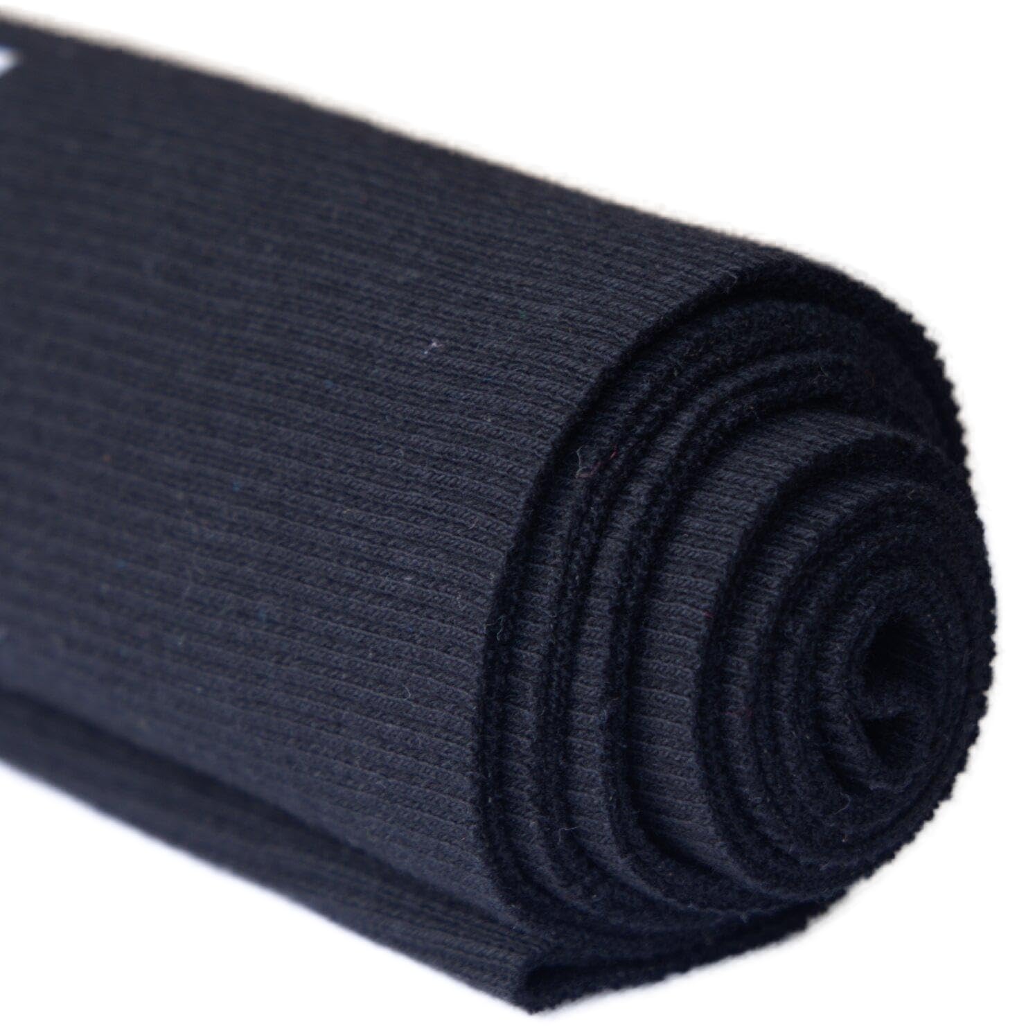 TinaKim Ribbing Fabric for Cuffs, Jacket Hoodies Waistbands Neckline Material, for Sweatshirts Costume Sewing (Black 68, 43x8in)