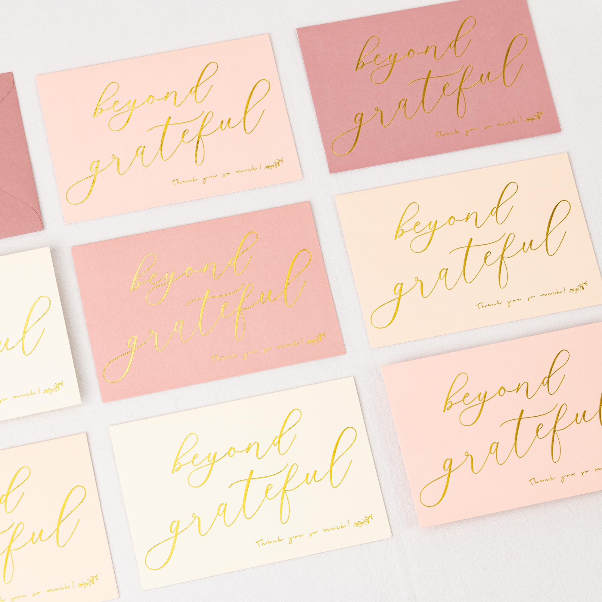 Crisky 50 pcs Rose Gold Beyond Grateful Thank You Cards With 50 Envelopes & 50 Stickers Simple, Chic, Elegant Greeting Cards Perfect for: Wedding/Business/Birthday/Graduation. 4 x 6 inches 50 Pack