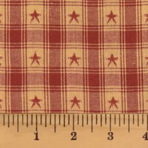 farmhouse red star dobby homespun cotton plaid fabric by jcs - sold by the yard