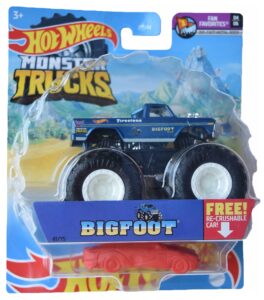 hot wheels monster trucks bigfoot, re-crushable 41/75 1:64 scale die cast