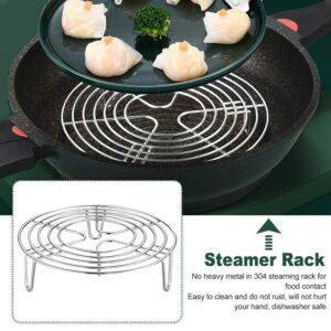 Round Steamer Rack and Cooling Rack,Stainless Steel Pot Trivet, Wire Steamer Kettle Rack Holder, Fit For Pots Cookware Pressure Cooker Pans Up, 8-Inches (size:16x4cm)