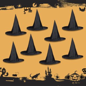 8 PCS Halloween Witch Hats Witch Costume Accessory for Halloween Cosplay Party, Black