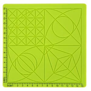 yilufa 3d printing silicone mat template pad copy board + 2pcs finger cover drawing tools green type c,material silicone,170 x 170mm / 6.7 x 6.7in,