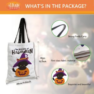 Halloween Tote Bag 3 Pack Trick or Treat Bag Pumpkin Candy Canvas Bags 15.7 X 11.8" Reusable Large Halloween Treat Bag for Children for Halloween Candy Party Favor Gift Goodie Bag for Halloween Party