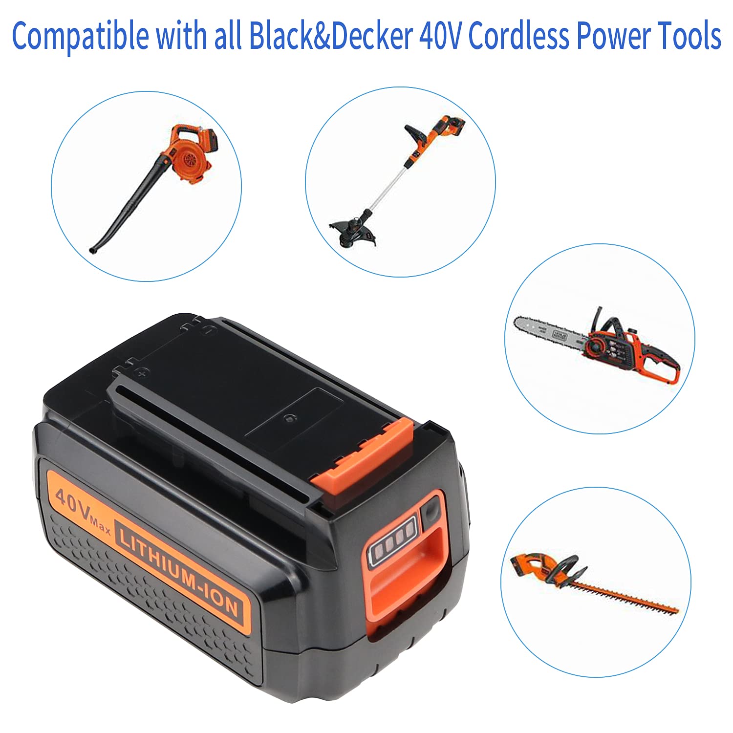 Powerost LBX2040 40V Lithium Battery: Replacement for Black and Decker 40 Volt MAX LBXR2036 LBXR36 LBX1540 LBX2540 Compatible with 36V Charger 2 Pack