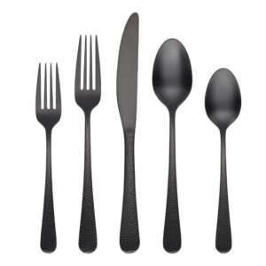 cambridge silversmiths keene black satin 20-piece flatware set, service for 4