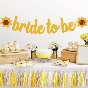 Sunflower Bridal Shower Decorations Bride-to-be Banner for Wedding Engagement Bachelorette Hen Party Supplies Glitter Décor