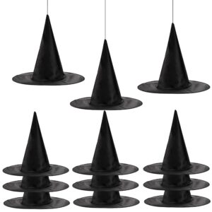 joyin 12 pcs witch hat halloween decorations indoor decor, hanging witch hats decor halloween party supplies favors haunted house front porch ceiling