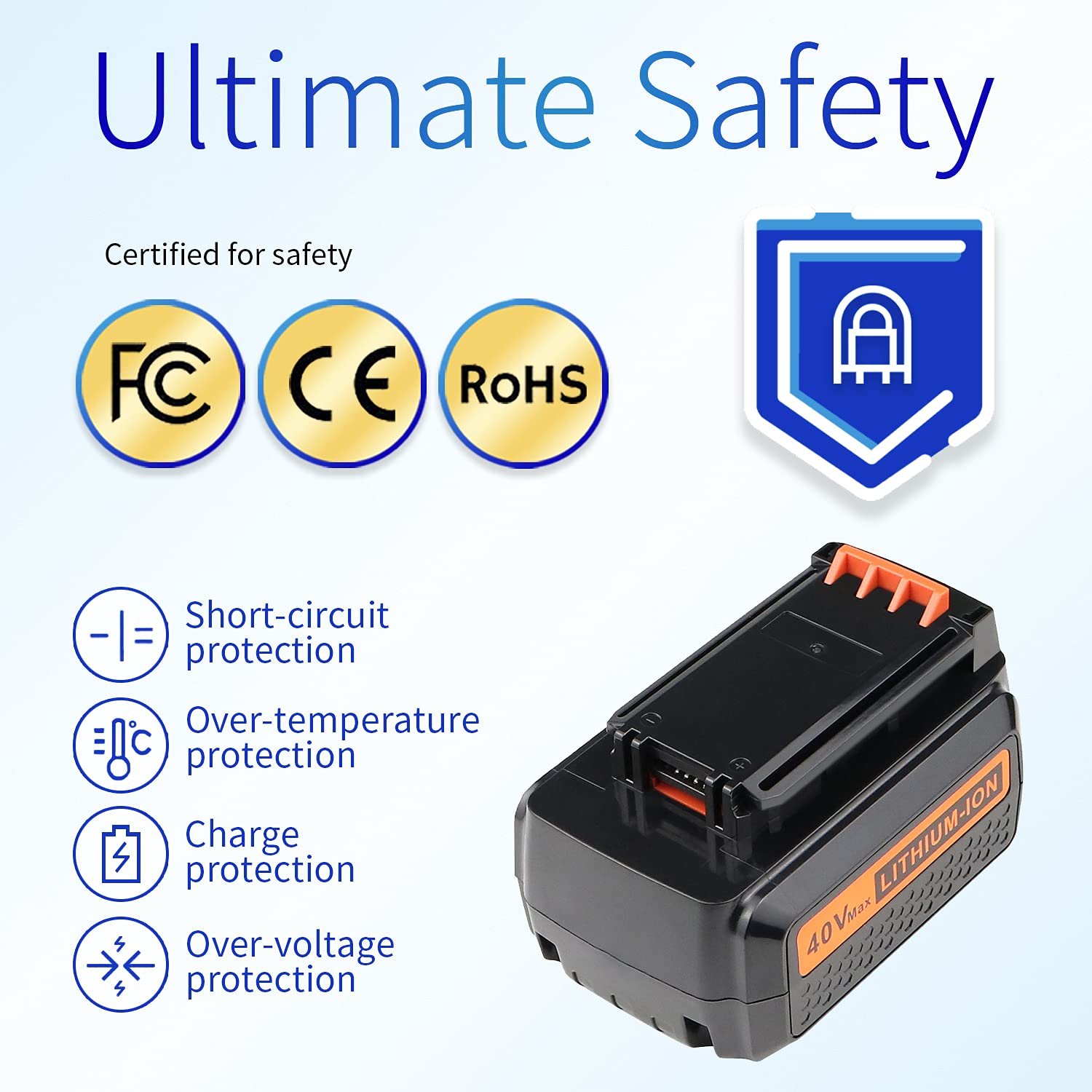 Powerost LBX2040 40V Lithium Battery: Replacement for Black and Decker 40 Volt MAX LBXR2036 LBXR36 LBX1540 LBX2540 Compatible with 36V Charger 2 Pack