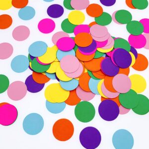 300pcs rainbow paper dots birthday party decorations table confetti biodegradable baby shower colorful hawaiian party supplies decor packaging circle dots lasting surprise