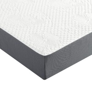 Olee Sleep 8 Inch Ventilated Gel Infused Memory Foam Mattress, CertiPUR-US® Certified, Gray, Queen