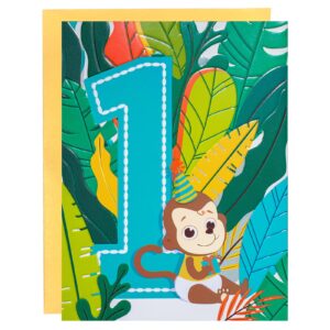 wrapaholic 1st birthday card with envelope - first birthday card, monkey card - 5.9 inch x 7.9 inch