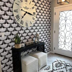 MOENMOAI Black and White Wallpaper Self-Adhesive Black Feather Removable Peel and Stick Wallpaper Bedroom Wallpaper Furniture Countertop Shelf Contact Paper 17.71"x78.7"