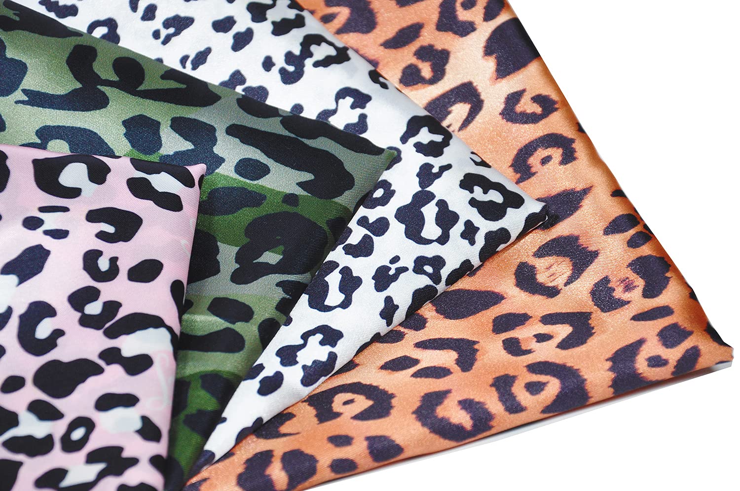 Satin Print Fabric Cheetah Pattern for Craft and Decoration (1Yd, Pink&Black)