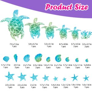 Desert Camel Sea Turtle Wall Decals Stickers Glow in The Dark Vinyl Ocean Under Bathroom Decor for Kids Life Bedroom Nursery Birthday Gifts, Sky Blue