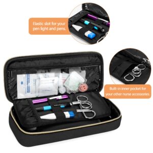 Damero Protective Stethoscope Case with Divider for Nurse Accessories, Stethoscope Carrying Bag Travel Case Compatible with 3M Littmann/ADC/Omron Stethoscope and Others, Black