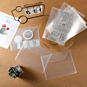 21 Pieces Clear Stamp and Die Storage Pockets Die Cut Storage Bag Scrapbooking Storage Die Storage Envelopes for DIY Card Making (Die Cut Not Included) (7 x 9.4 Inch)