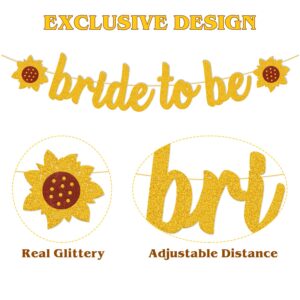 Sunflower Bridal Shower Decorations Bride-to-be Banner for Wedding Engagement Bachelorette Hen Party Supplies Glitter Décor