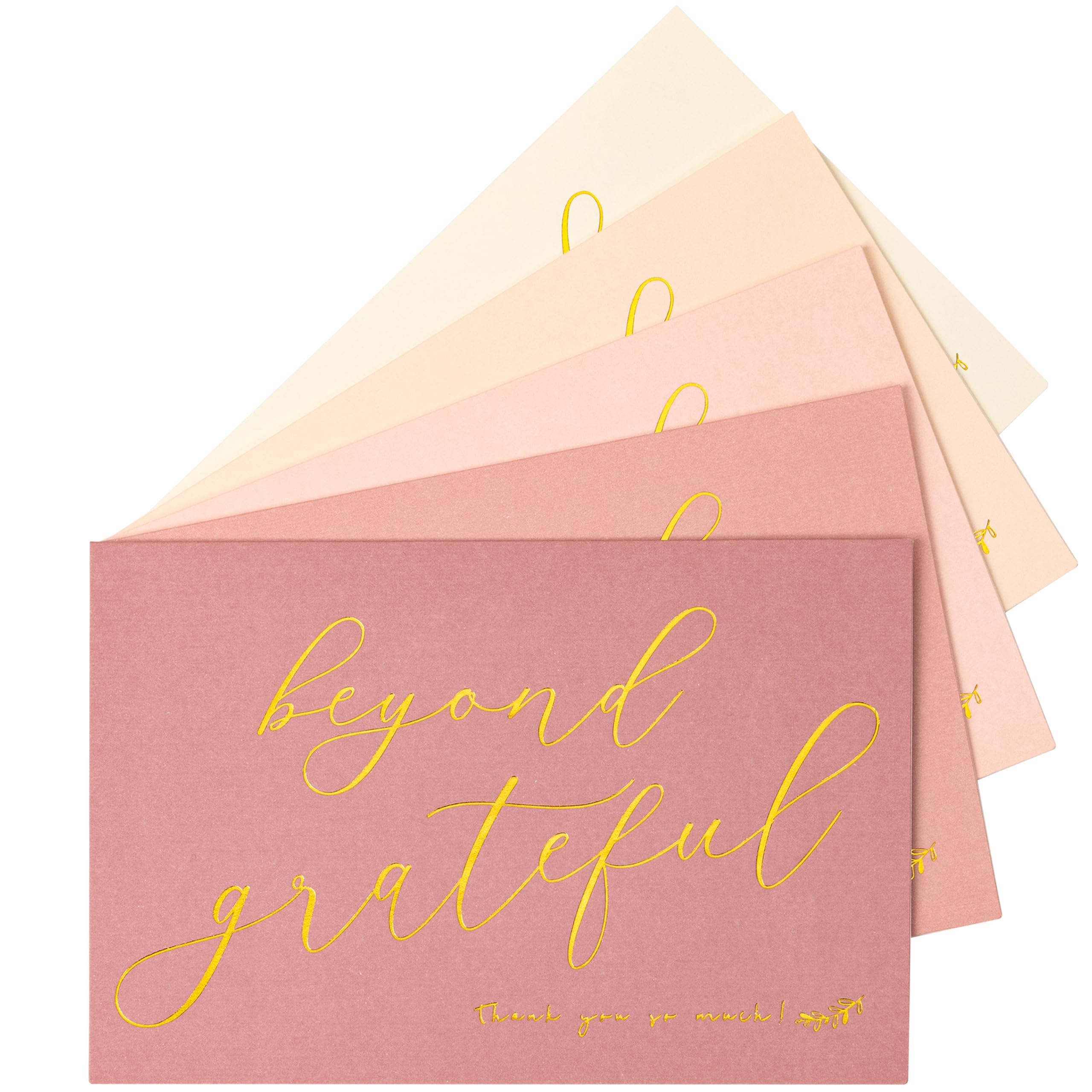 Crisky 50 pcs Rose Gold Beyond Grateful Thank You Cards With 50 Envelopes & 50 Stickers Simple, Chic, Elegant Greeting Cards Perfect for: Wedding/Business/Birthday/Graduation. 4 x 6 inches 50 Pack