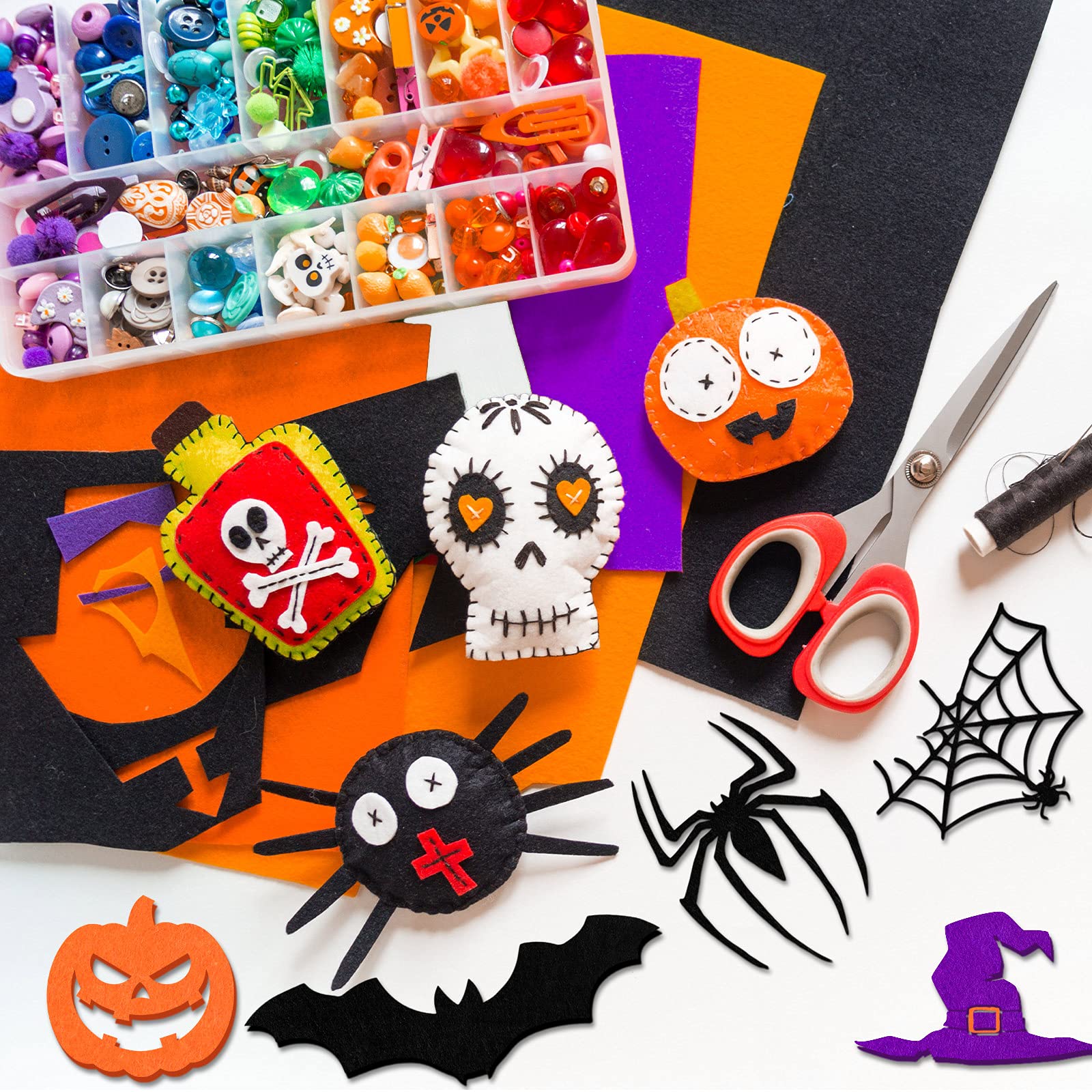 24 Pieces Halloween Felt Fabric Sheets Orange Felt Squares for Crafts 11.8 x 8.3 Inch Felt Fabric Sheet Patchwork Sewing Craft Sheet for Making Crafts DIY Felt Halloween Decorations