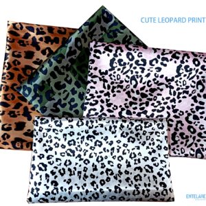 Satin Print Fabric Cheetah Pattern for Craft and Decoration (1Yd, Pink&Black)