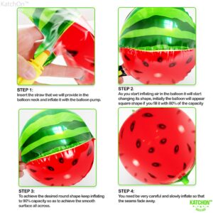 KatchOn, Watermelon Balloons for Watermelon Decorations - Big 22 Inch, Pack of 6 | 360 Degree 4D Watermelon Balloon for Watermelon Party Supplies | One In A Melon Party Decorations, Summerween Party