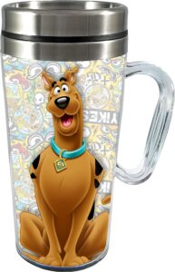 spoontiques - insulated travel mugs - acrylic and stainless steel drink cup - scooby doo